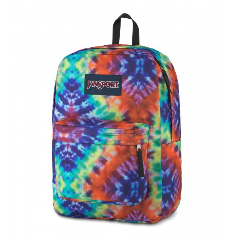 JANSPORT SUPERBREAK BACKPACK 17" RED/MULTI HIPPIE DAYS ...